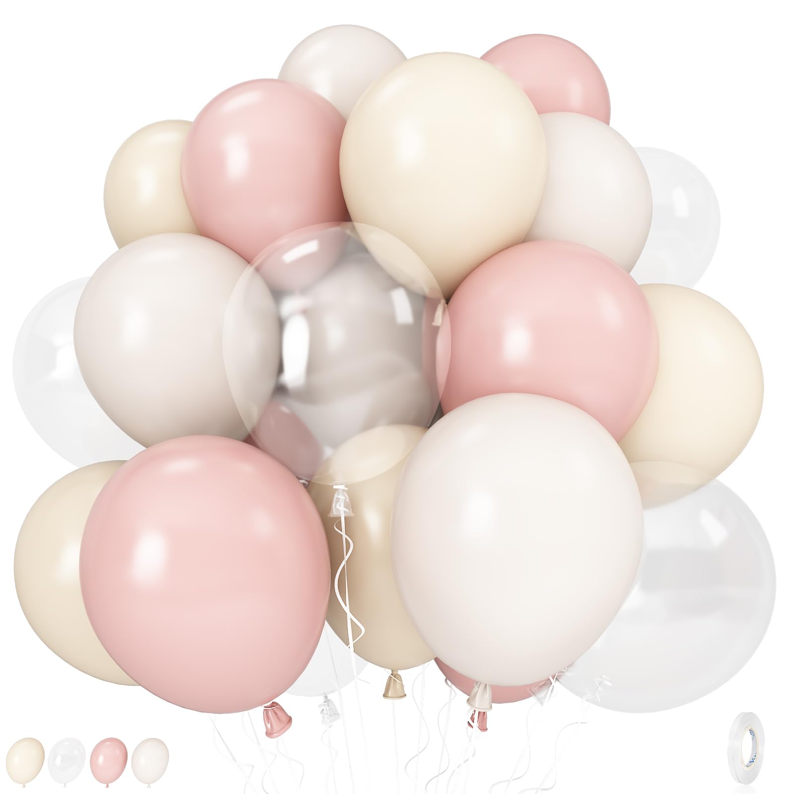 Amazon.com: Pastel Pink and White Balloons, 12 Inch 35PCS Light Baby ...