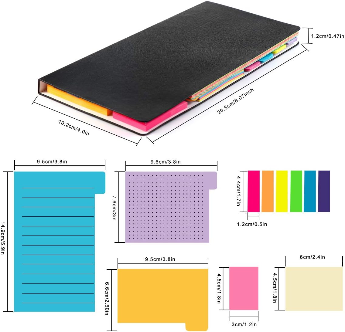 Sticky Notes – Juego de notas autoadhesivas con divisor de colores (402 ...