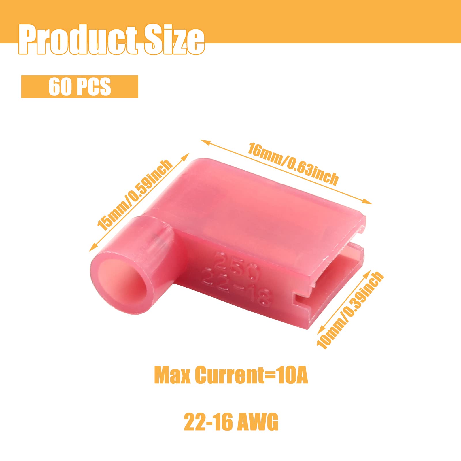 Snapklik.com : Kyuionty 60 Pcs Nylon Flag Spade Female Terminal ...