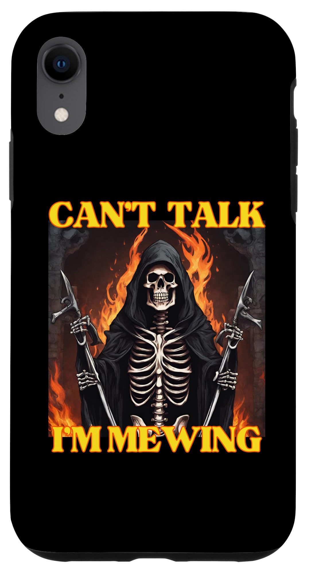 iPhone XR Cant Talk I’m Mewing Funny Cringe Hard Skeleton Meme Case ...