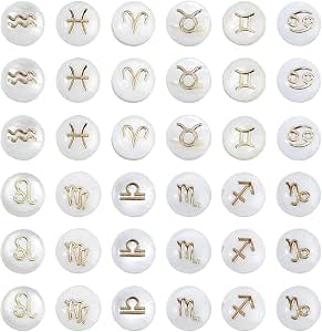 Amazon.com: SUPERFINDINGS 36Pcs 12 Styles White Seashell Beads Zodiac ...