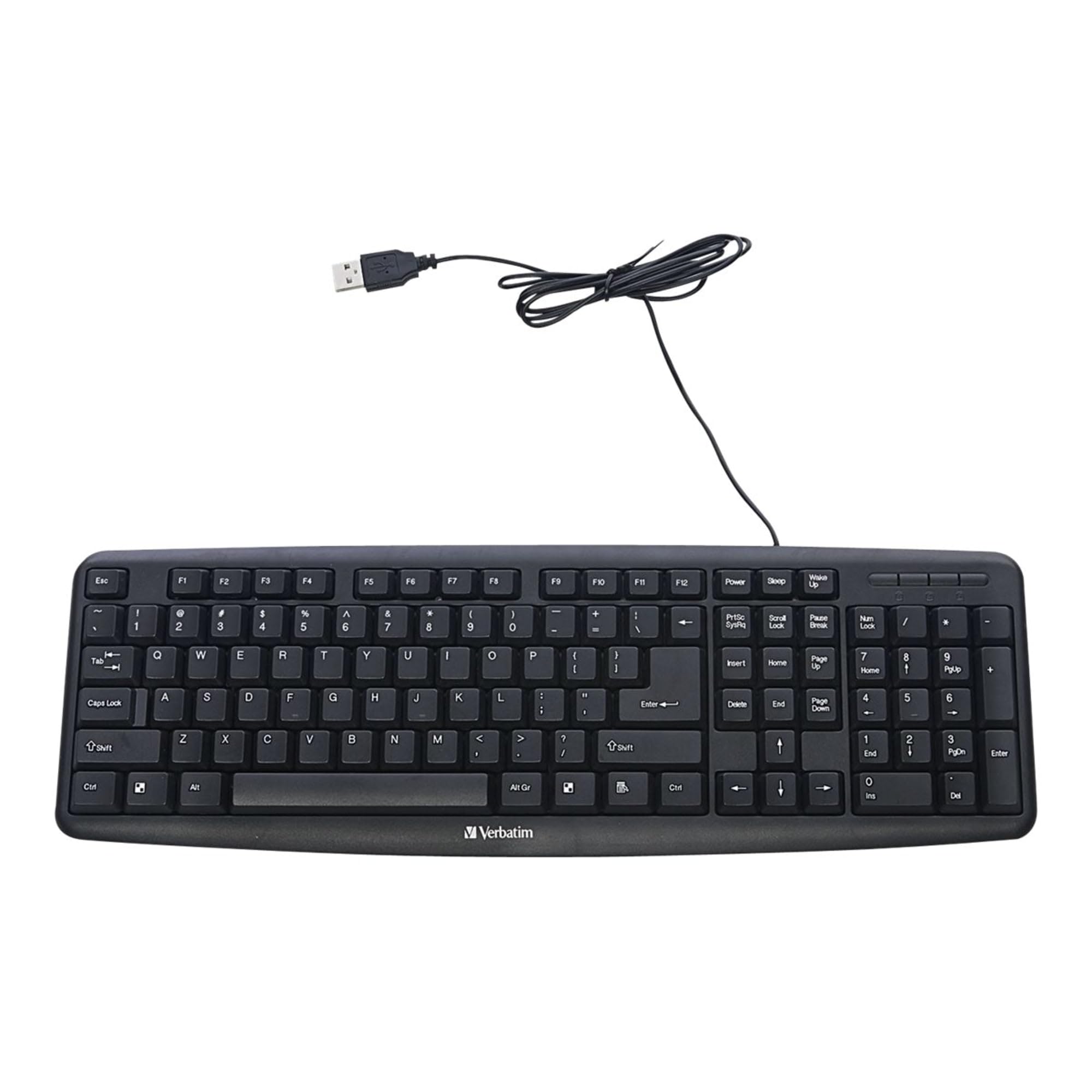 Amazon.com: Verbatim Slimline Wired Keyboard USB Plug-and-Play Numeric ...
