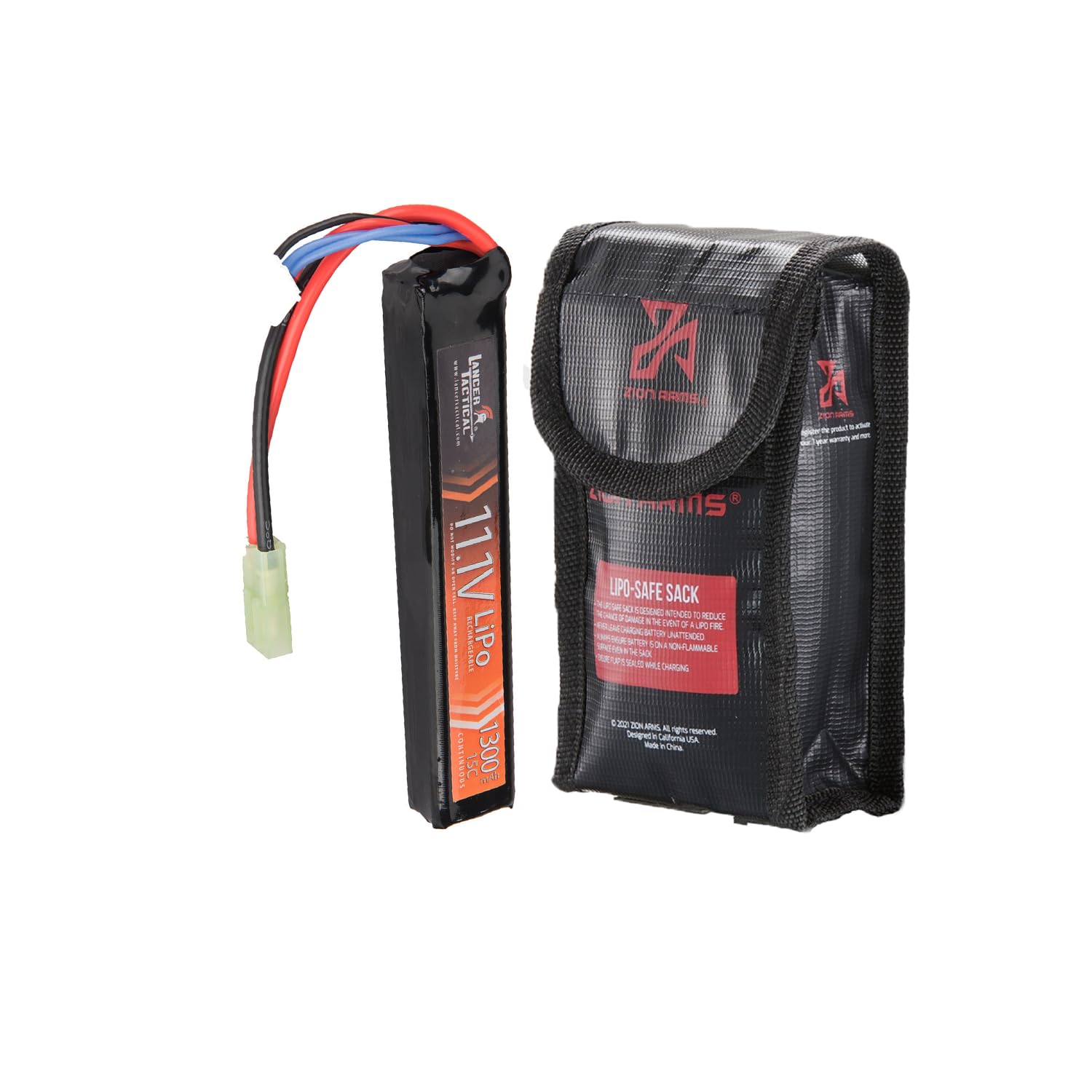 Amazon.com: Lancer Tactical LiPo Airsoft Battery - 11.1V 1300mAh 15C ...