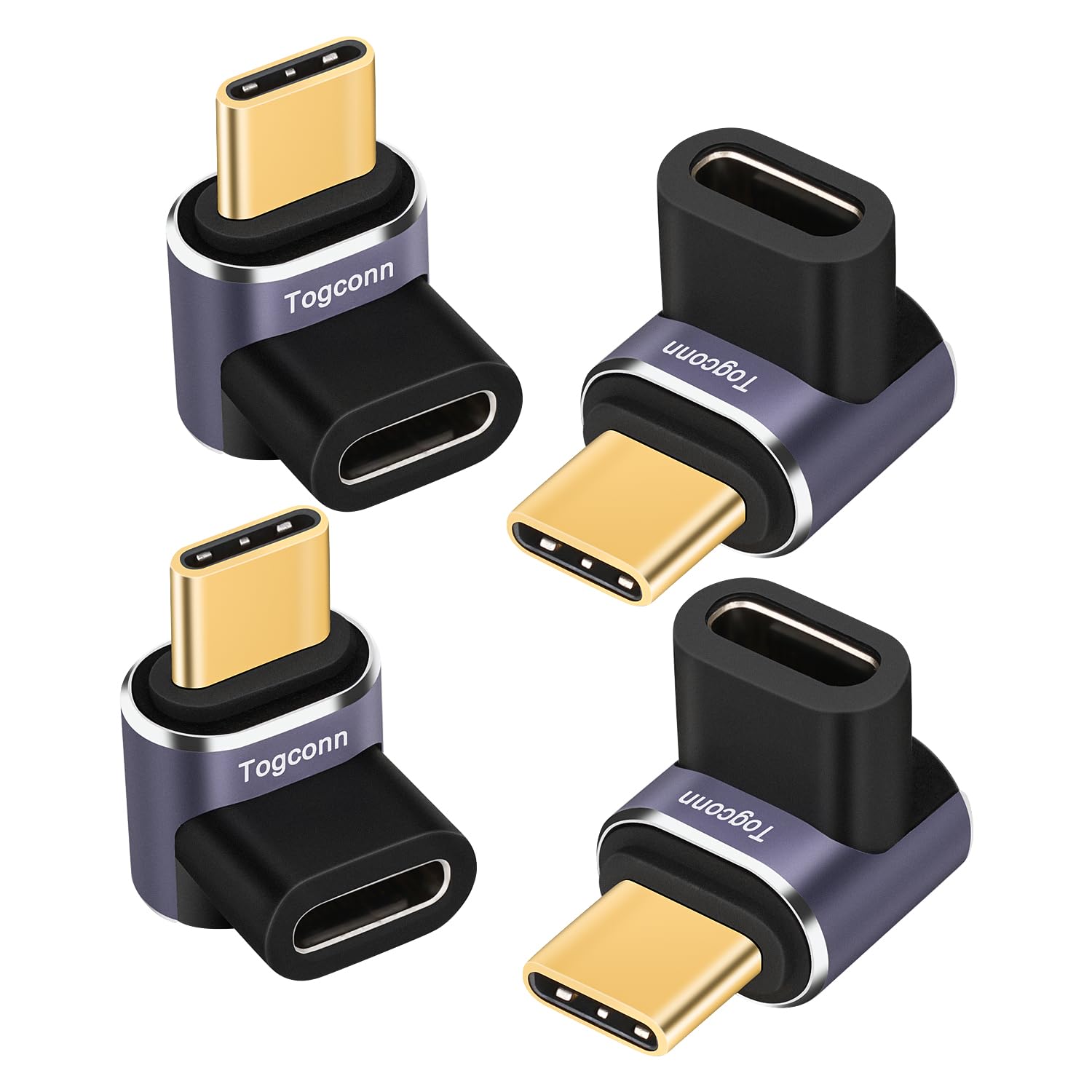 Amazon.com: Togconn 90 Degree Right Angle USB C Adapter (4 Pack), USB ...