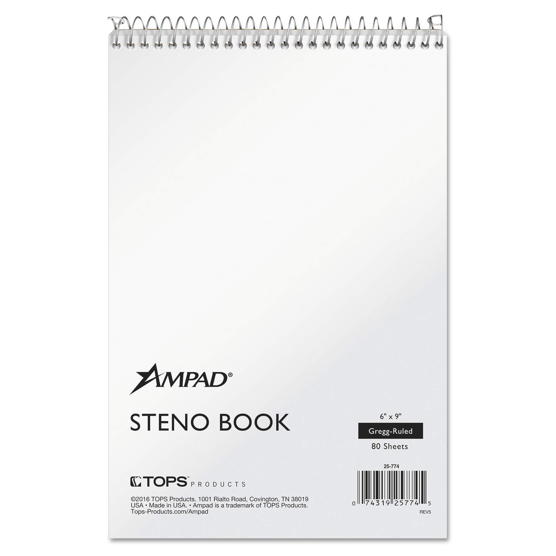 Amazon.com : Ampad 40102R Evidence Recycled Steno Book, Gregg Rule, 6x9 ...