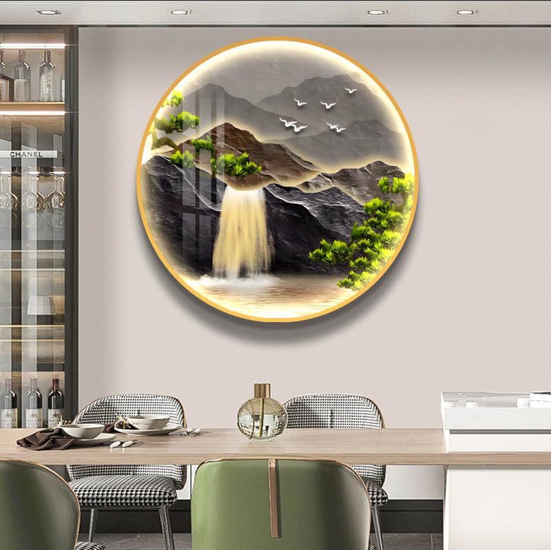 Luxury Home Art Decor Wall LED Waterfall with Cristals, Nature Acrylic ...