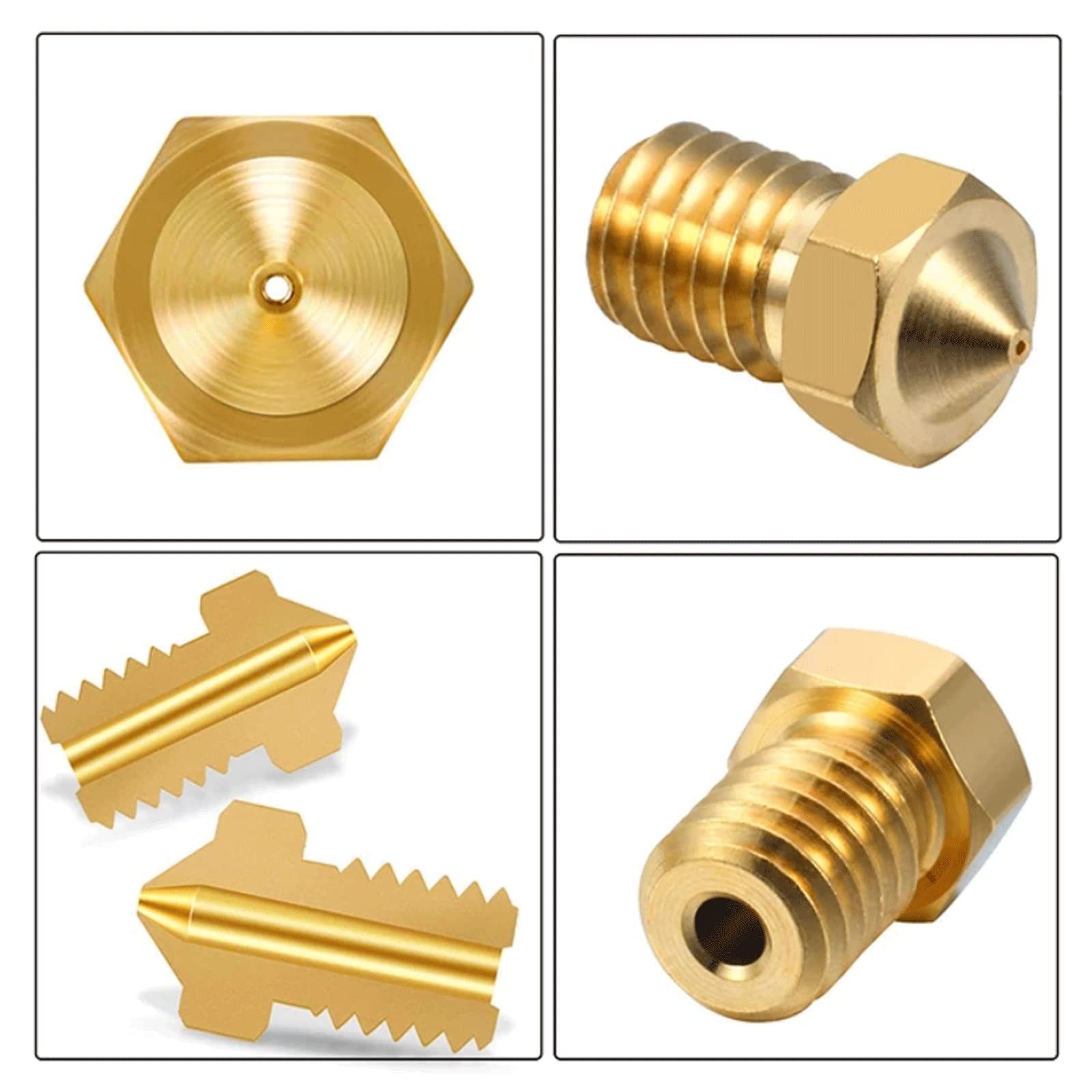 Snapklik.com : 20 Pcs M6 0.5mm 3D Printer Brass Nozzle V5 V6 Extruder ...