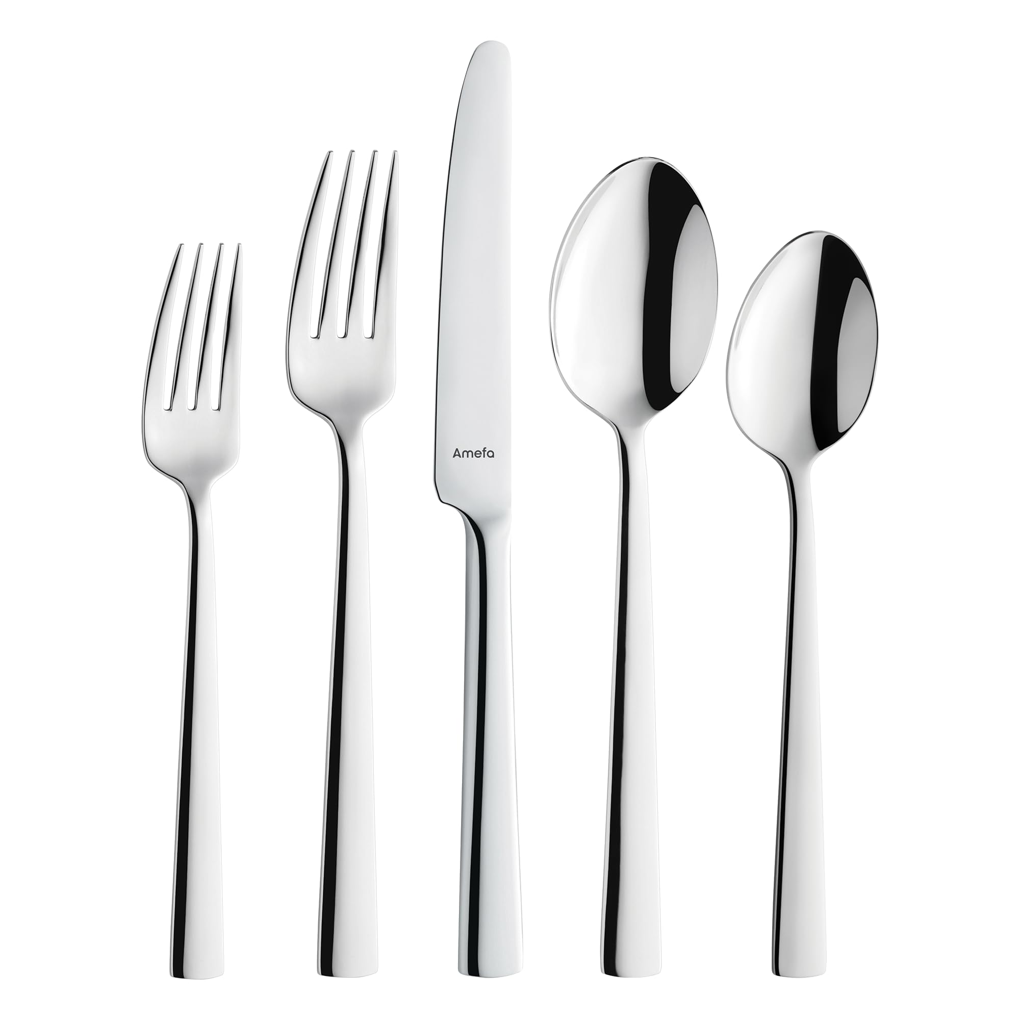 Amefa Moderno 20-piece 18/10 Stainless Steel Flatware Set, High Gloss ...