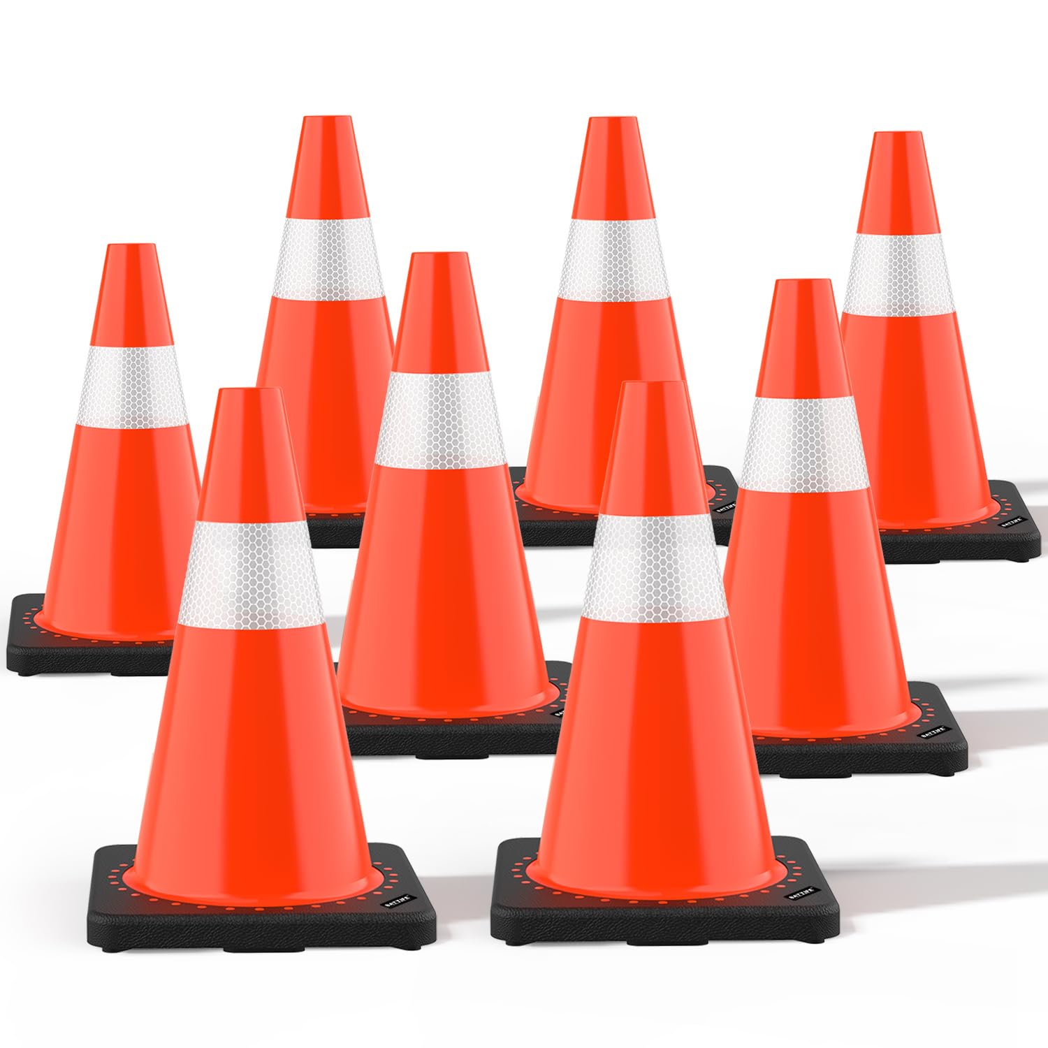 Snapklik.com : (8 Pack) BATTIFE Traffic Cones 18 Inch