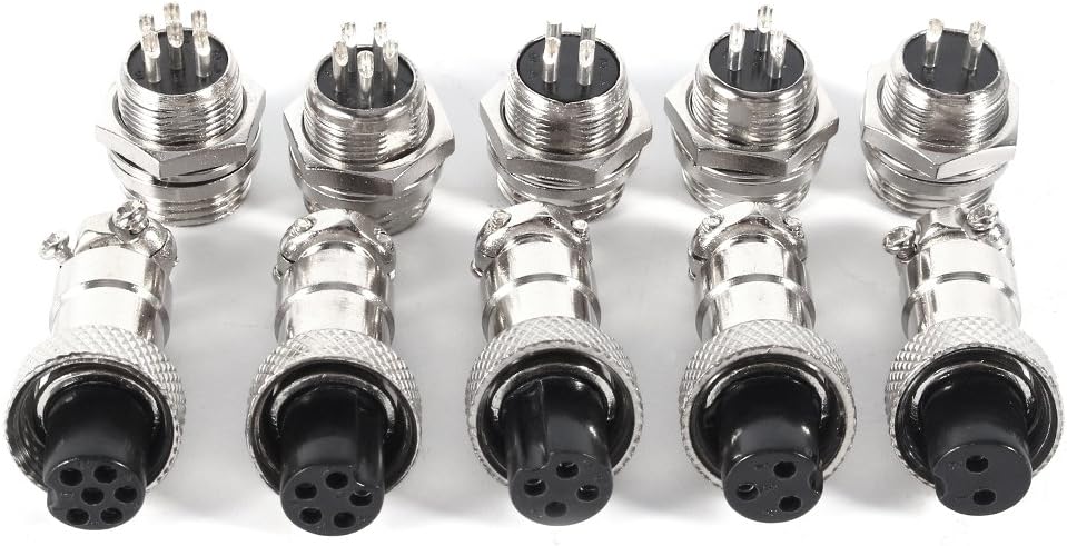 Aviation Plug Connector, 10 Pairs Mounting 12mm Dia Screw Metal ...