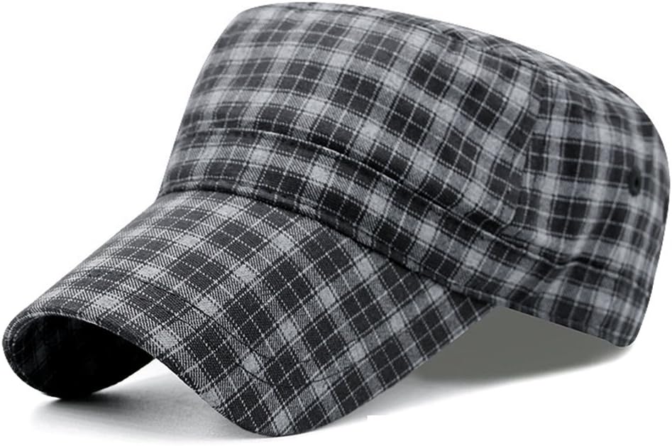 Locomo Checkered Plaid Army Military Cadet Fidel Patrol Flat Cap ...