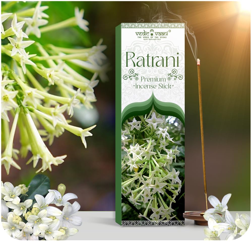 Vedic Vaani Natural Flower Fragrance Ratrani Incense Stick Agarbattis ...