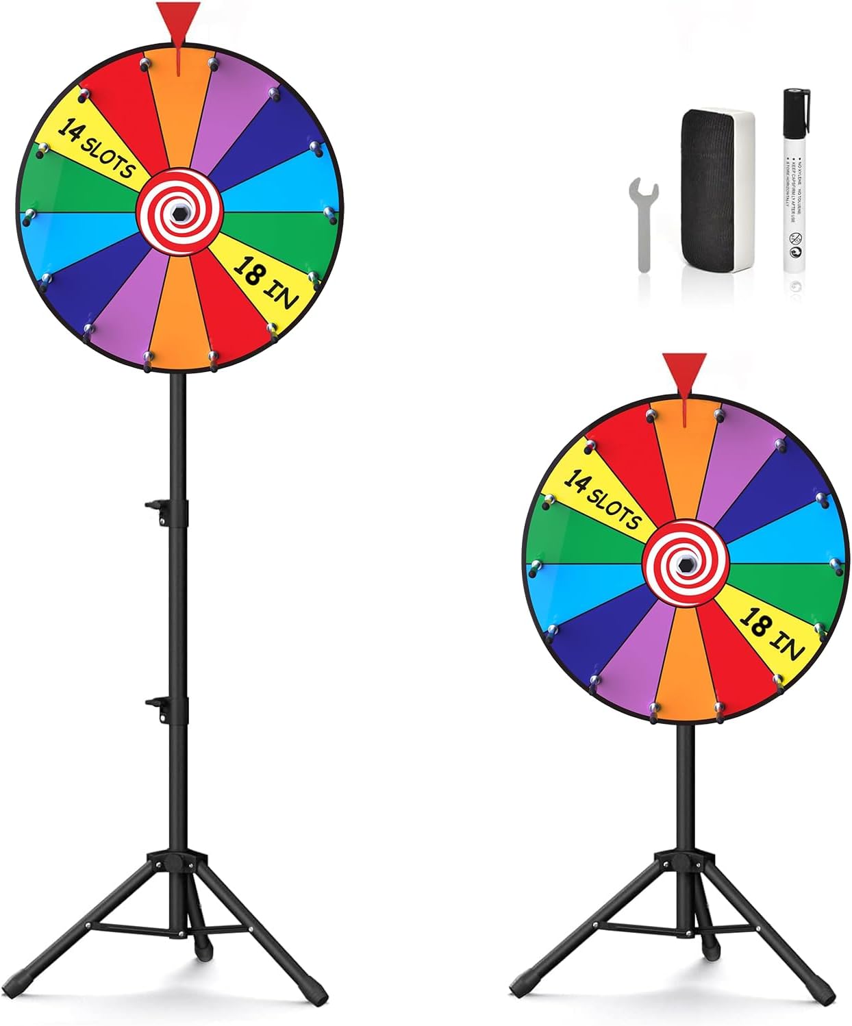 46CM Spinning Prize Wheel - 14 Slots Color Roulette Spinner with ...
