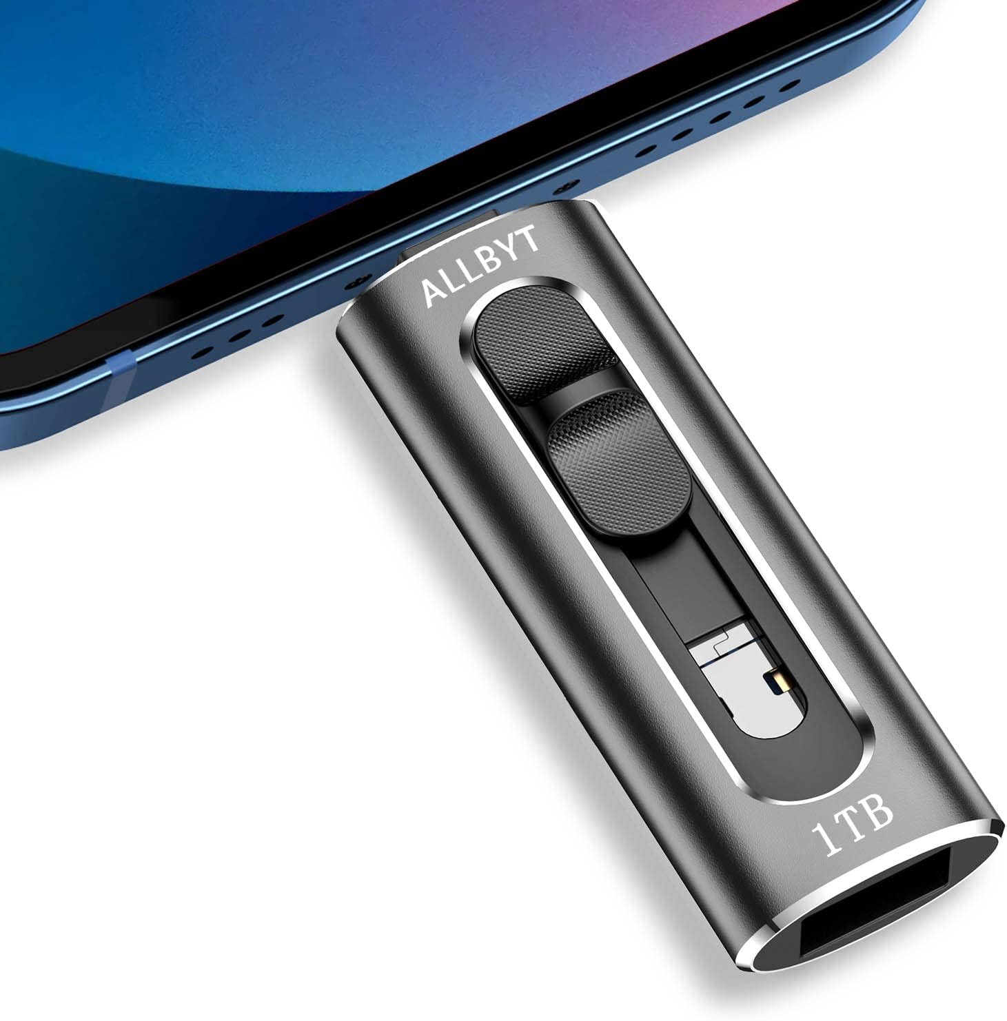 Amazon.com: Black- ALLBYT Phone Flash Drive1TB Memory Stick, USB 3.0 ...