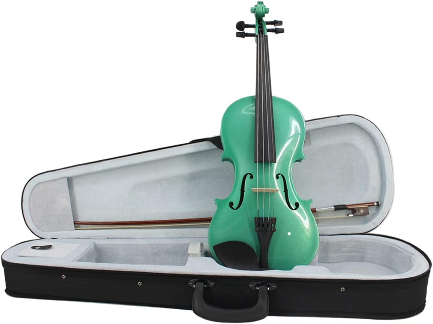 Amazon.com - FLFL Violin Green Acoustic Violin 4/4 3/4 1/2 1/4 1/8 for ...