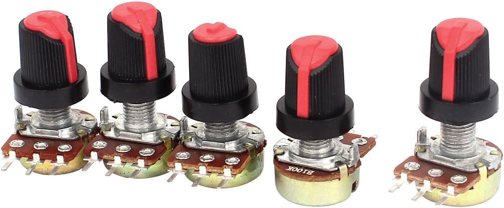 Amazon.com: Aexit 5pcs B100K Variable Resistors Ohm 3 Terminals Rotary ...
