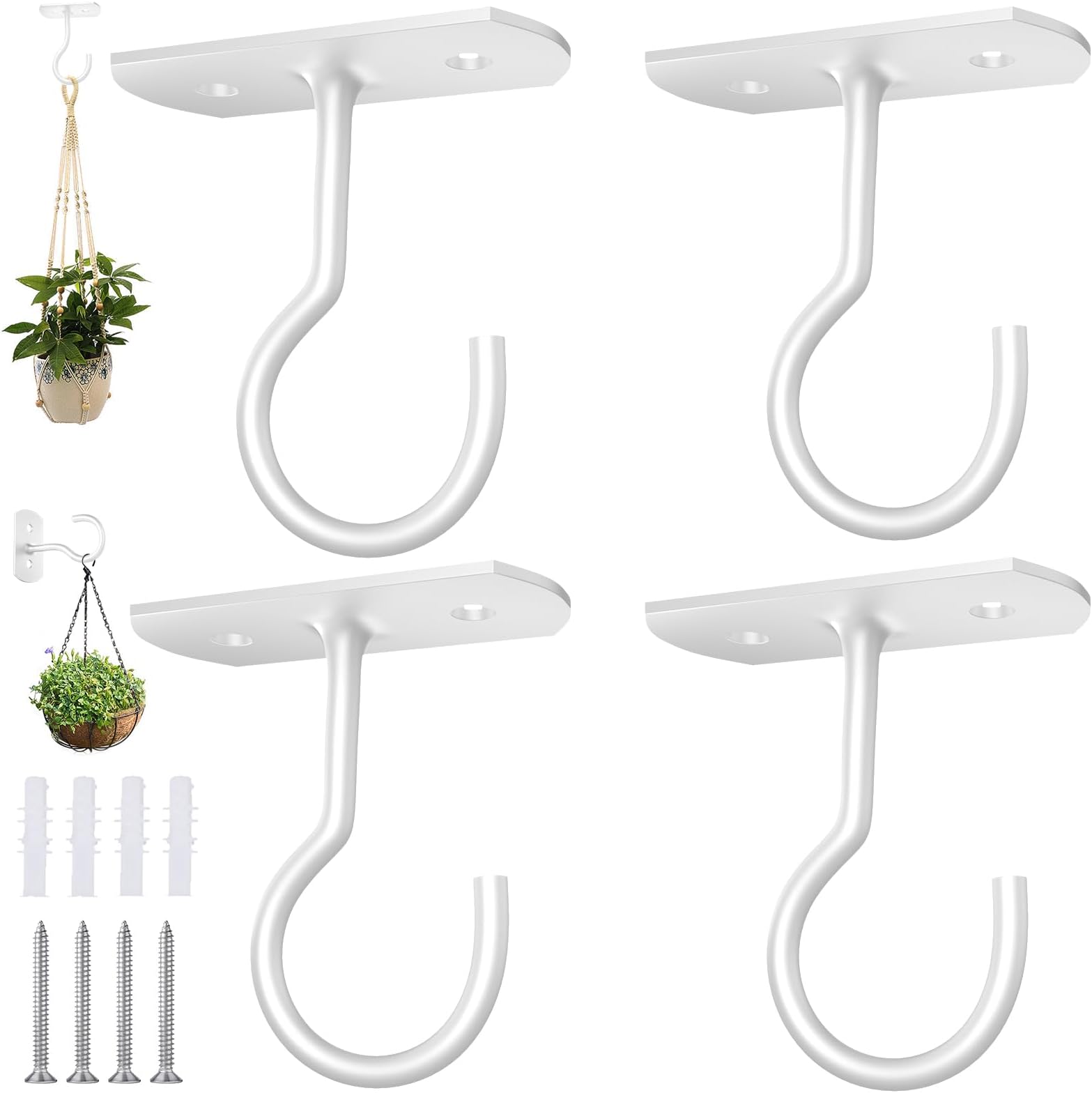 Amazon.com: BEHENO Ceiling Hooks for Hanging Plants - Metal Heavy Duty ...