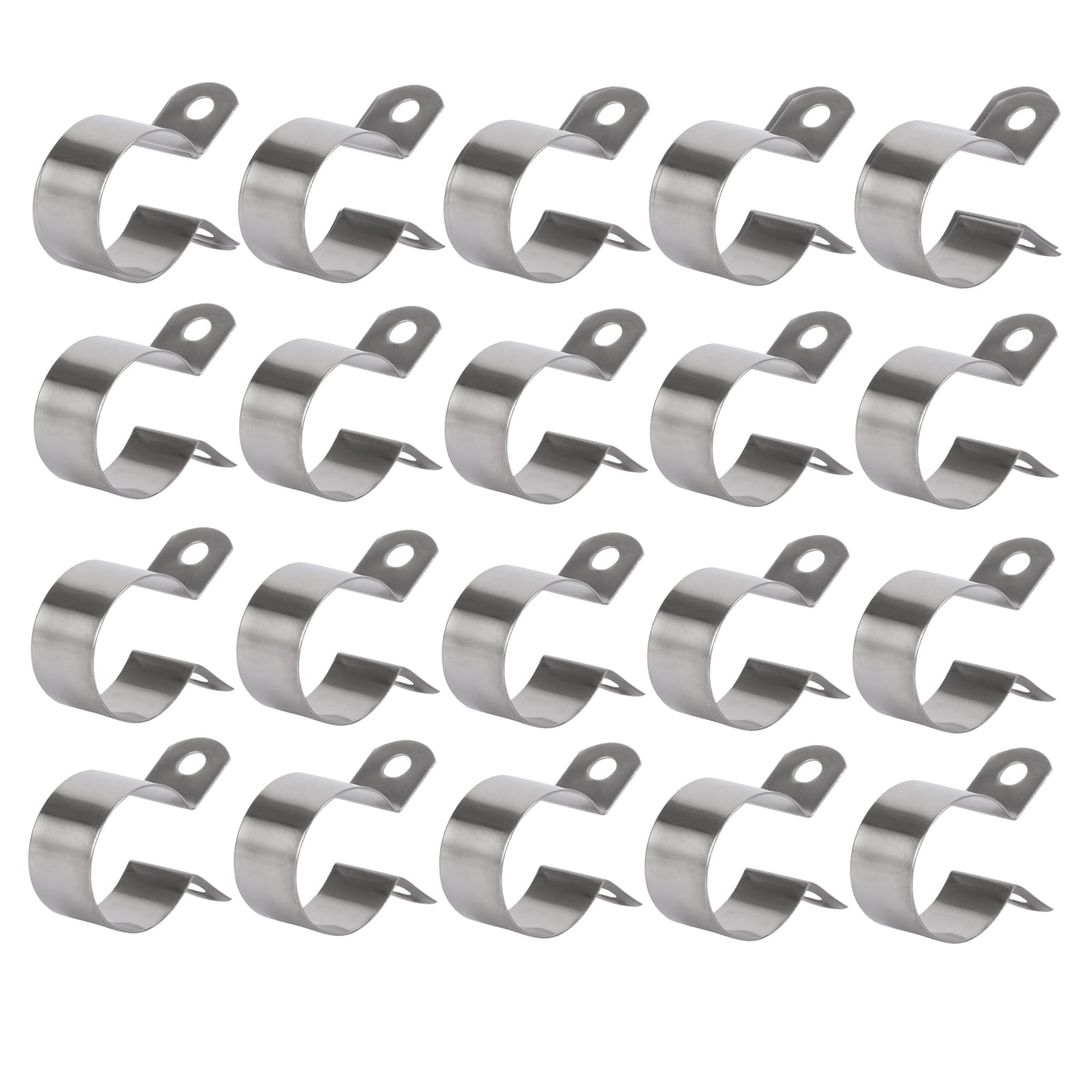 25mm Pipe Clamps, Stainless Steel 304 Tube Strap Clips, 2 Hole O Style ...