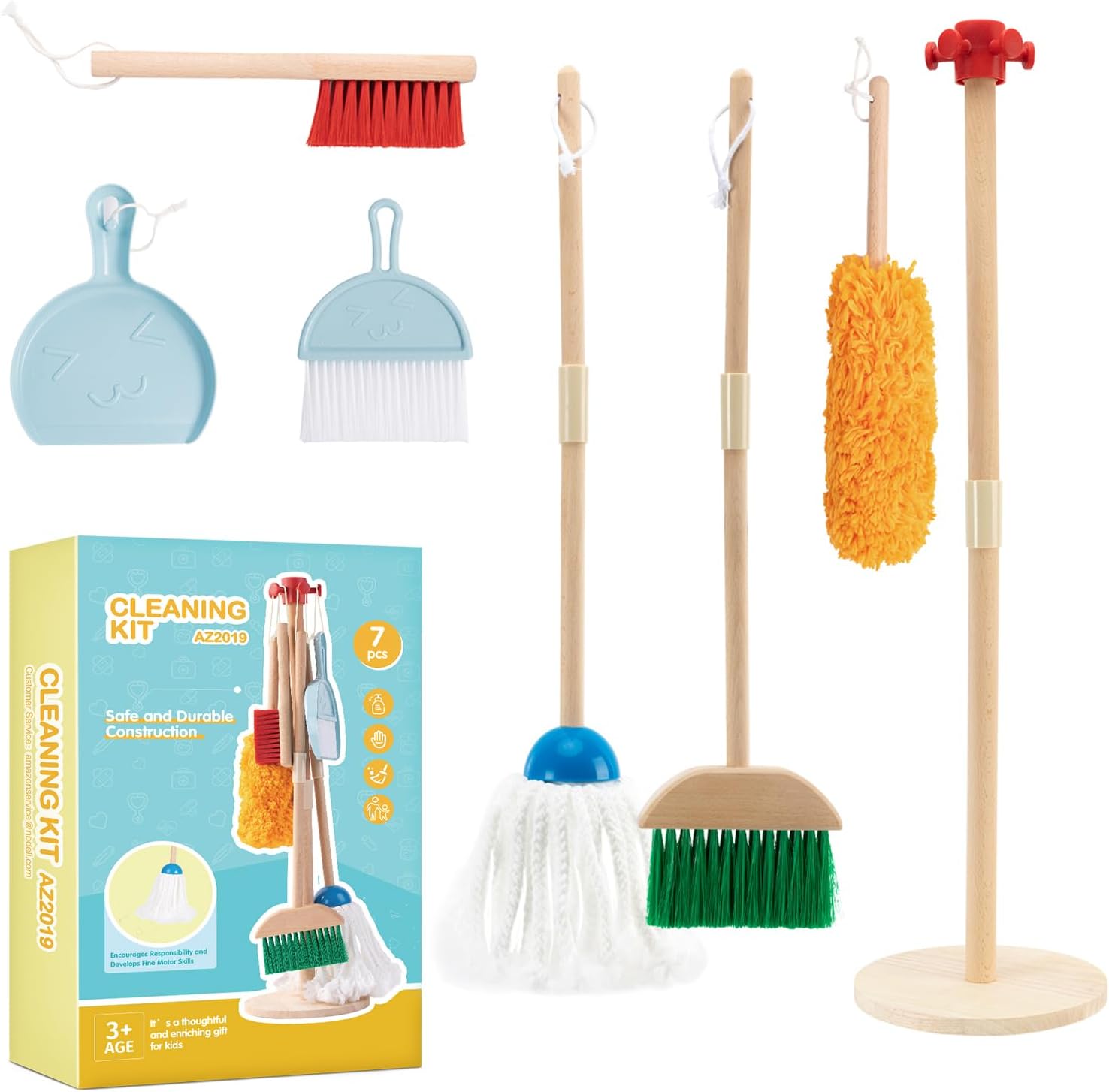 Amazon.com: CAPAKIDS Kids Cleaning Toy Set, Wooden Toddler Cleaning Set ...