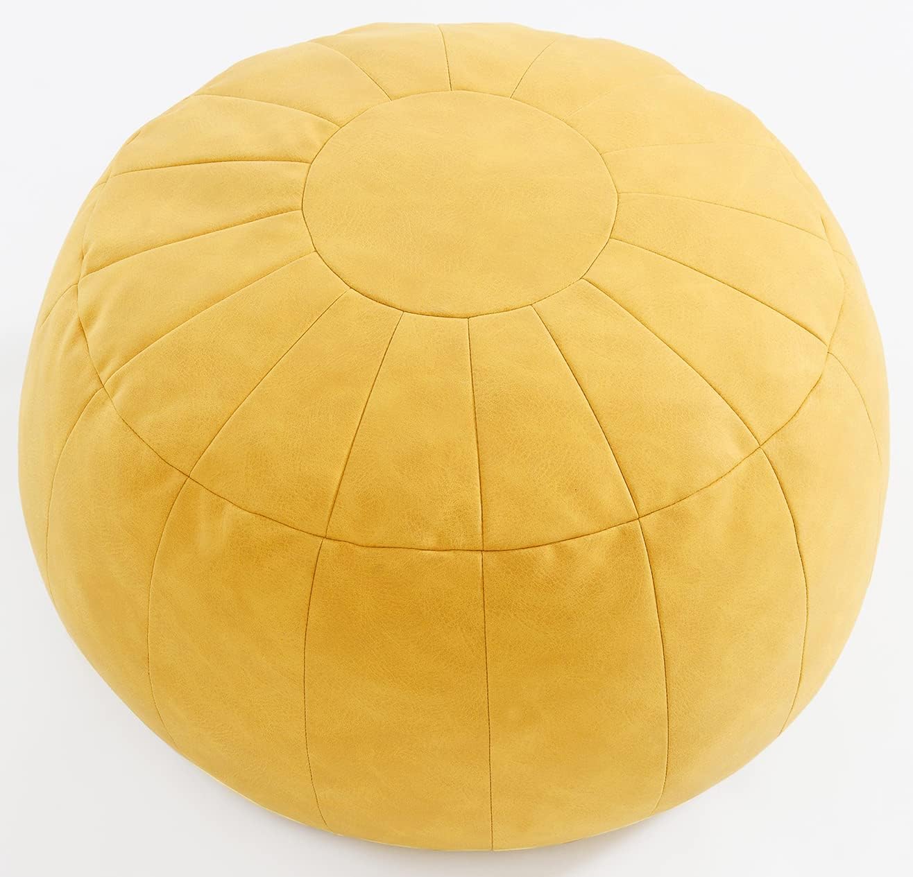 Amazon.com: C COMFORTLAND Unstuffed Pouf Ottoman, Faux Leather Poof ...
