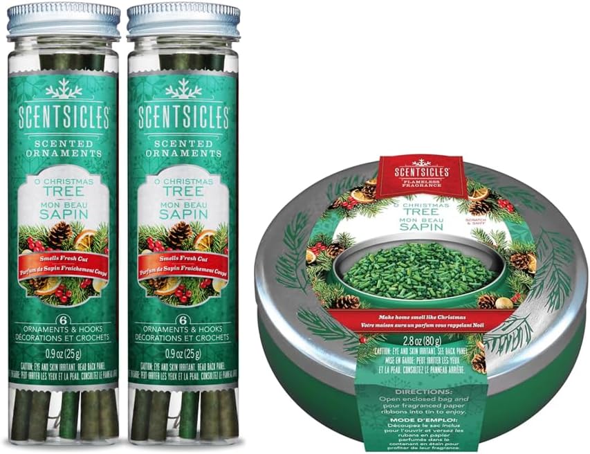 Amazon.com: Scentsicles O Christmas Tree 2 Pack of Scented Ornaments ...