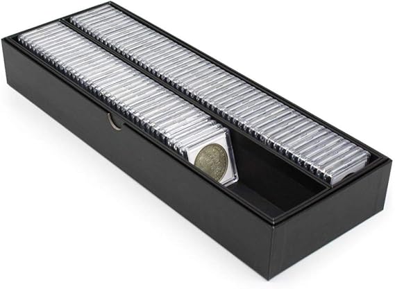 Amazon.com: BCW Double Row 2x2 Coin Box | Holds 102 Snaps or 330+ Paper ...