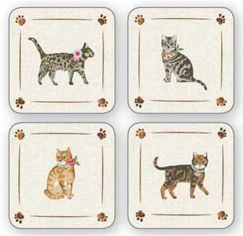 Cooksmart "Cats On Parade Coasters, Multi-Colour, Pack of 4 : Amazon.co ...