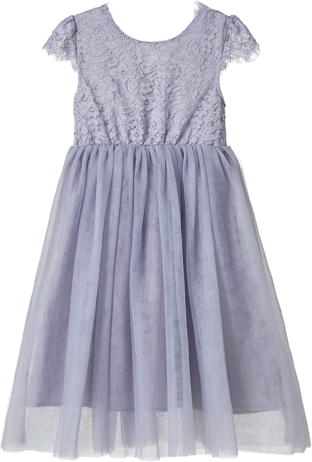 Amazon.com: Niyage Flower Girls Dress Toddler Maxi Tulle Lace Back Cap ...