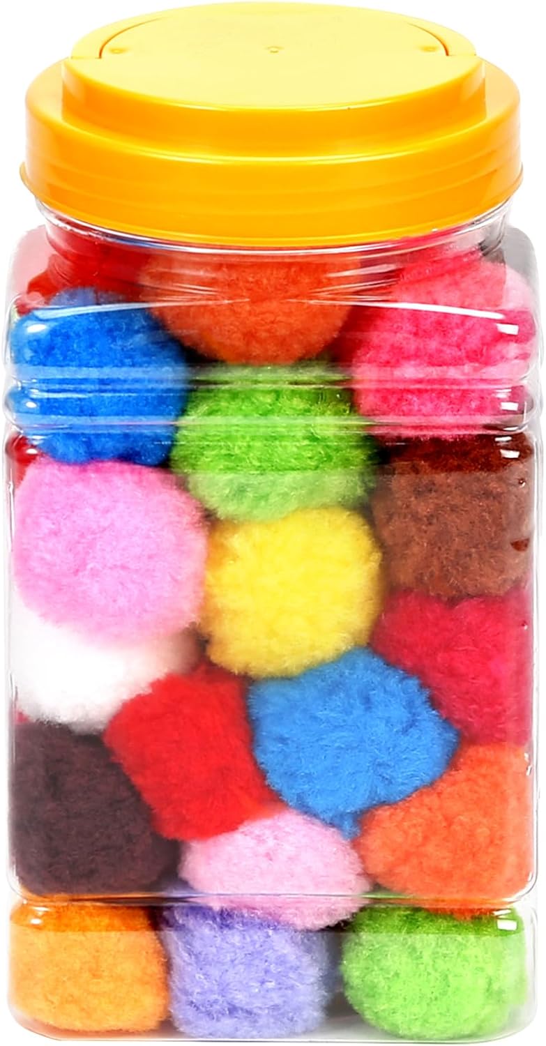 Amazon.com: Caydo 100 Pieces 1.5 Inch Pom Poms 15 Colors Large Pom Poms ...