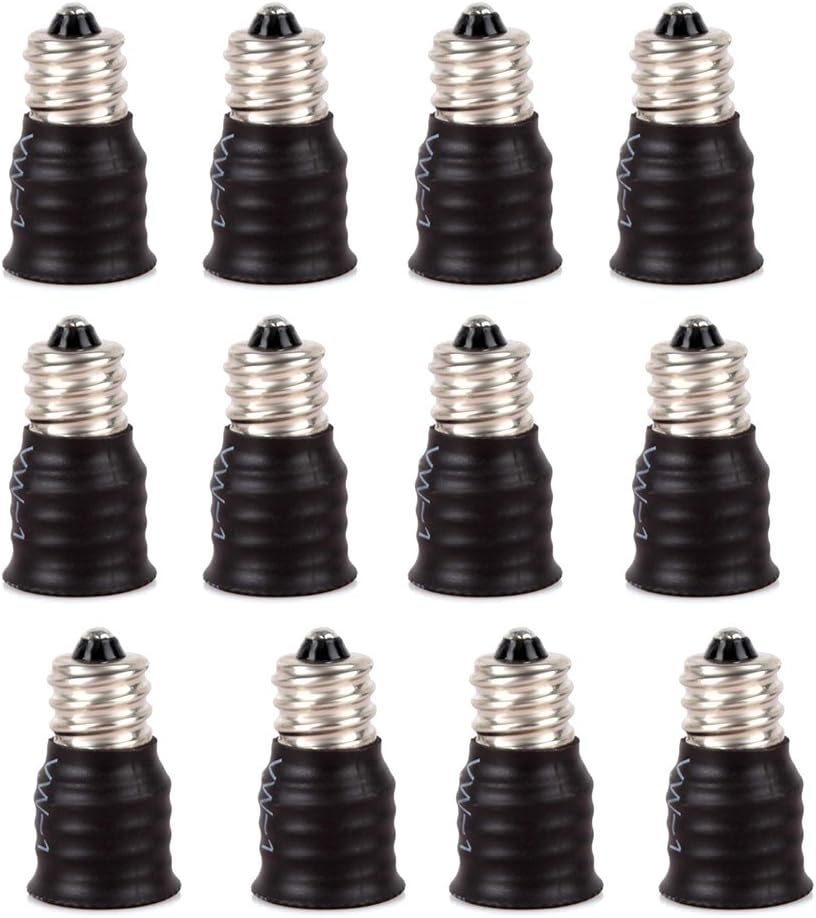 FINELED E12 to E14 Socket Adapter,12 Pack E12 to E14 Bulb Converter LED ...