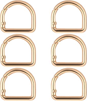 Amazon.com: Zelphvt 6 Pcs D Ring Spring Key Hooks, Gold Metal Keyring ...