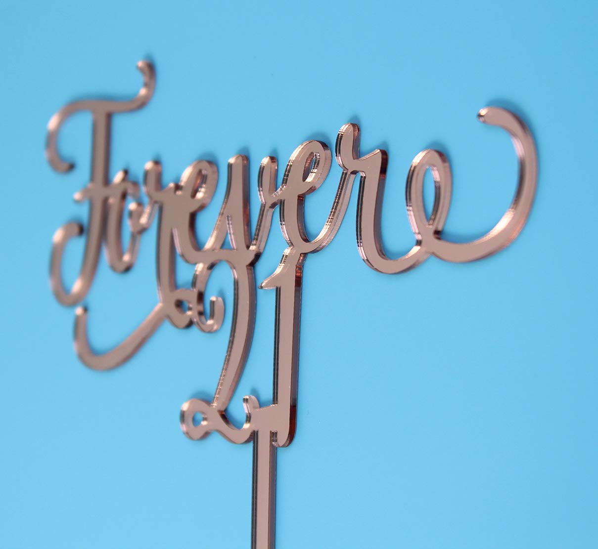 Buy Rose Gold Forever 21 Cake Topper 21 Years Together Cake Topper ...