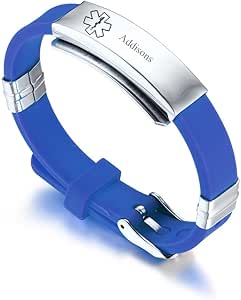 Amazon.com: LiFashion CL Men's Stainless Steel Blue Silicone Medical ID ...