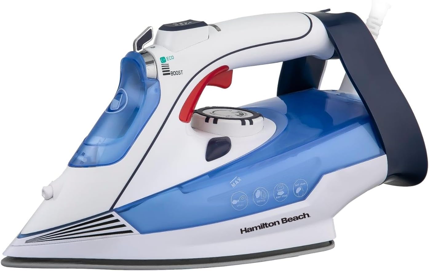 Hamilton Beach Steam Iron, 3000W, SteamMax Pro, Non-Stick Ceramic ...