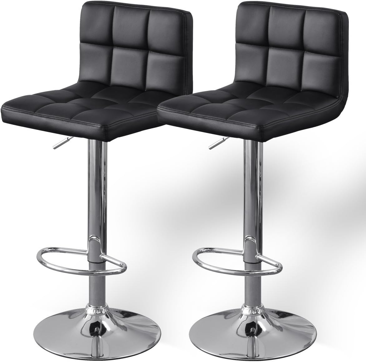 Amazon｜ottostyle.jp カウンターチェア 座面高さ約67～77cm ガス昇降 360度回転 高さ調節可能 背もたれ カフェ バー [ブラック×クロム] [2脚セット ...