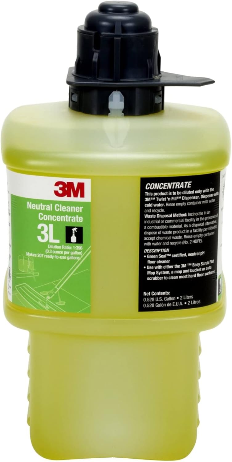 Amazon.com: 3M™ 3L Neutral Floor Cleaner Concentrate, 67.6 Oz Bottle ...