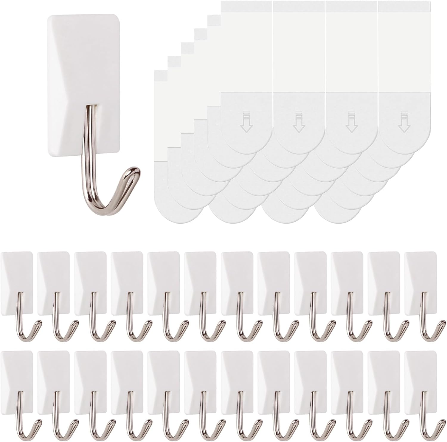 Amazon.com: Small Adhesive Hooks for Hanging, 24 Removable Wall Hooks ...