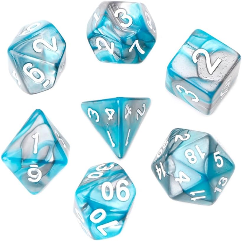 Amazon.com: Forgun 7pcs/Set Acrylic Polyhedral Dice for TRPG Board Game ...