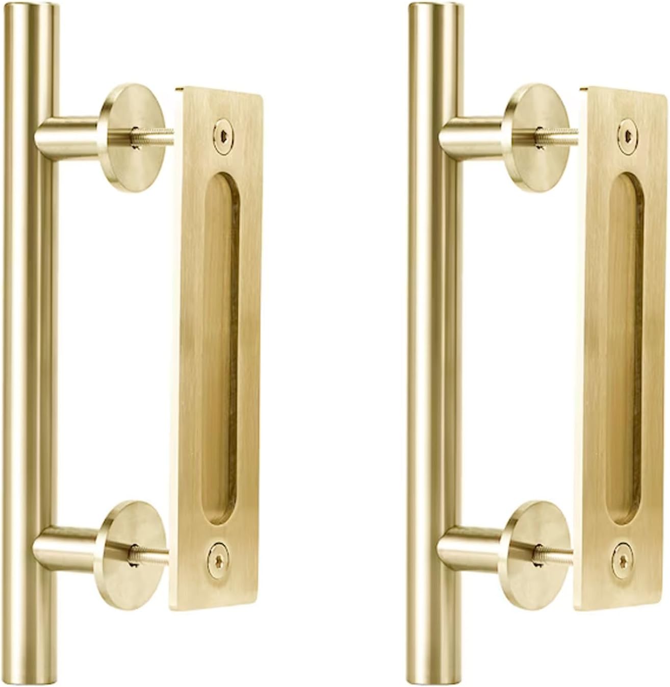 Amazon.com: Rio Salto 12-Inch Brushed Brass Gold Barn Door Handle Kit ...