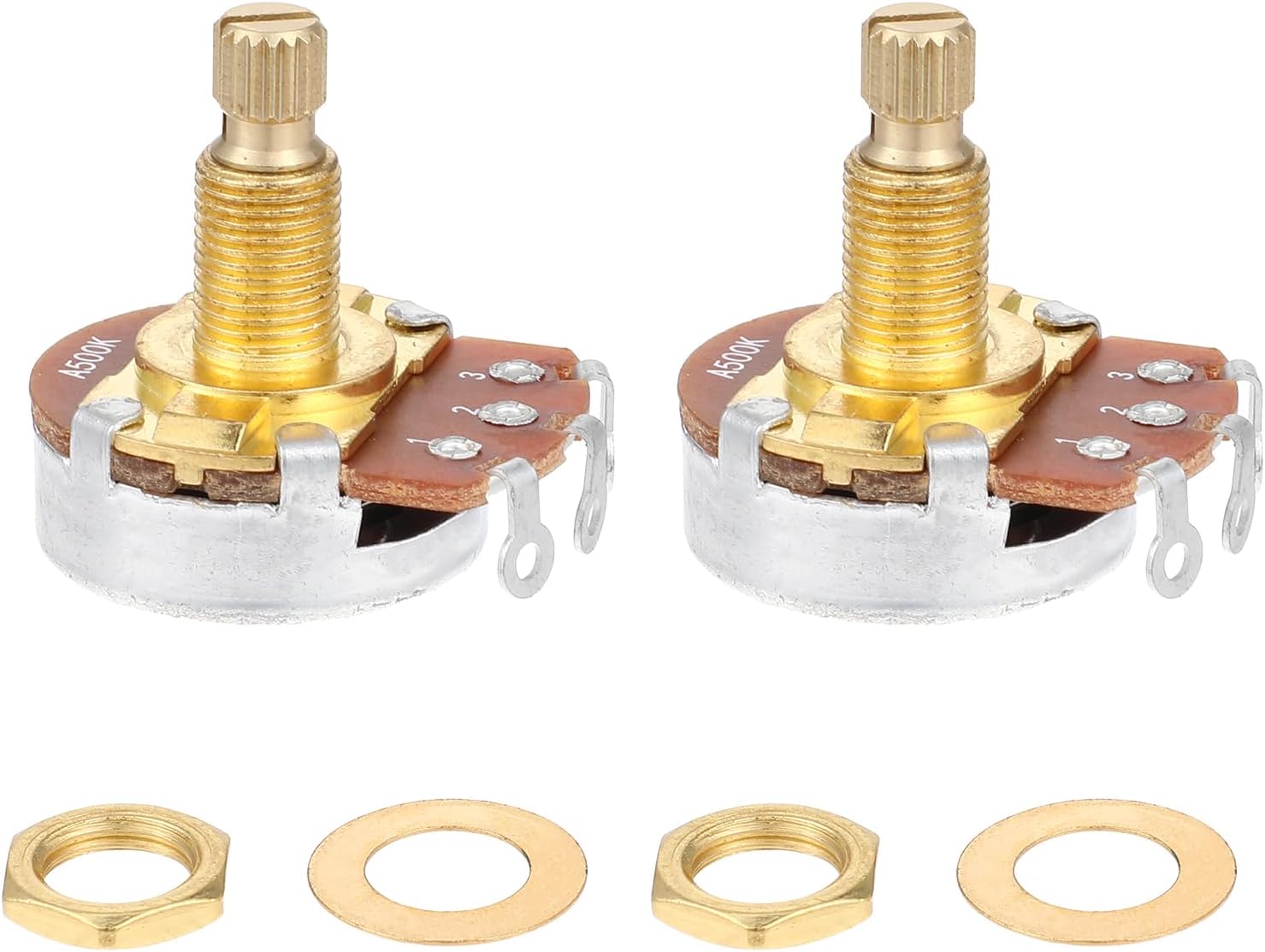 Amazon.com: 2 Pack Full Size Metric Guitar Bass Pots, 500k ...