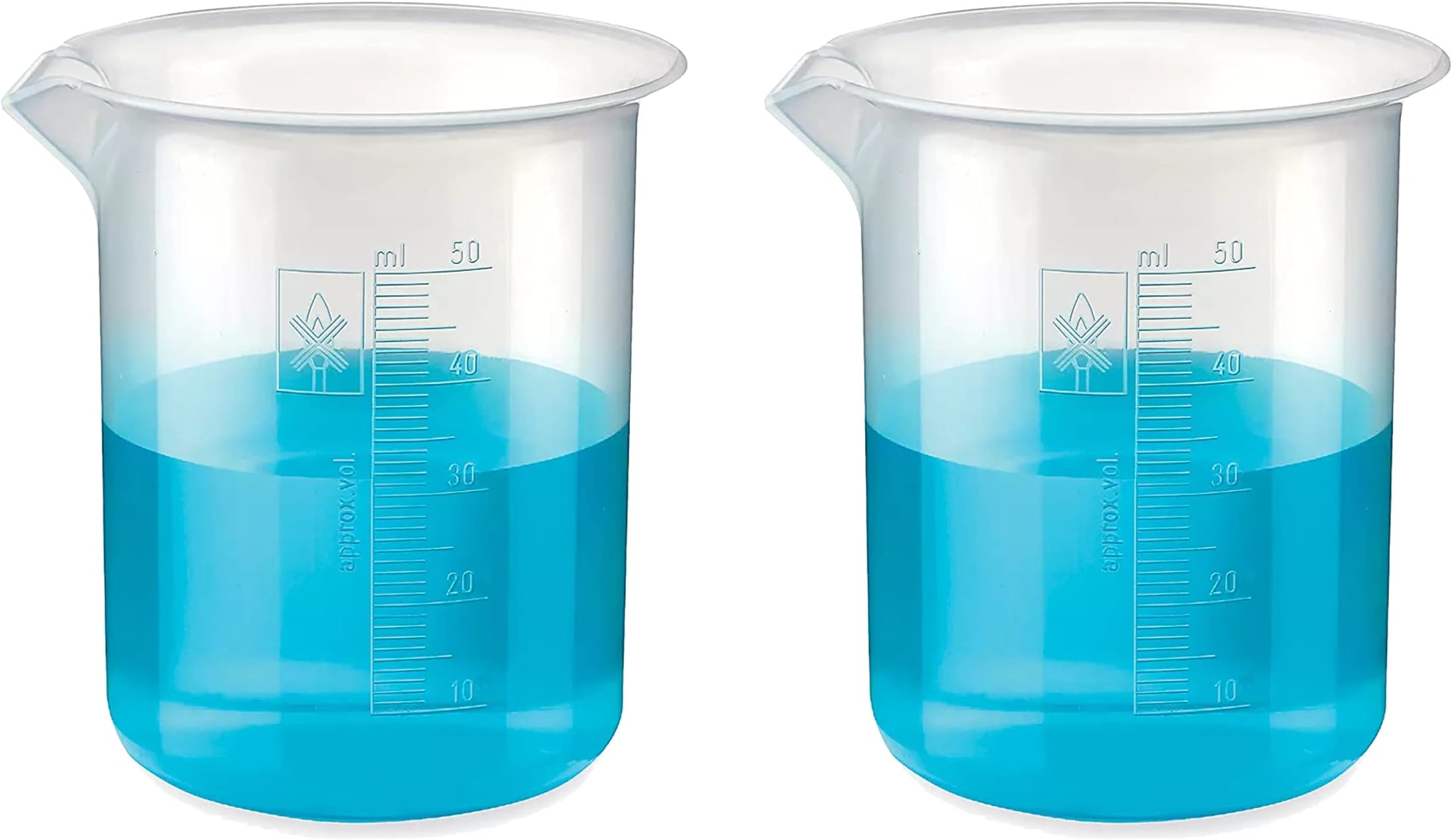 Bello Polypropylene Plastic Beaker 50 ml with Graduation Marks, Pack of ...