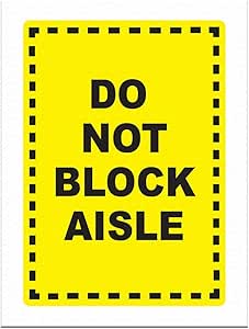 Amazon.com: Do Not Block Floor Decals Aisle Yellow Anti-Slip Vertical ...
