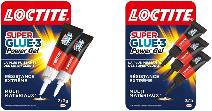 Lot de 2 produits Loctite - Super Glue-3 Power Gel, colle forte ...