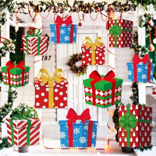 Amazon.com: Wonderjune 15 Pcs Large Christmas Gift Boxes Outdoor ...