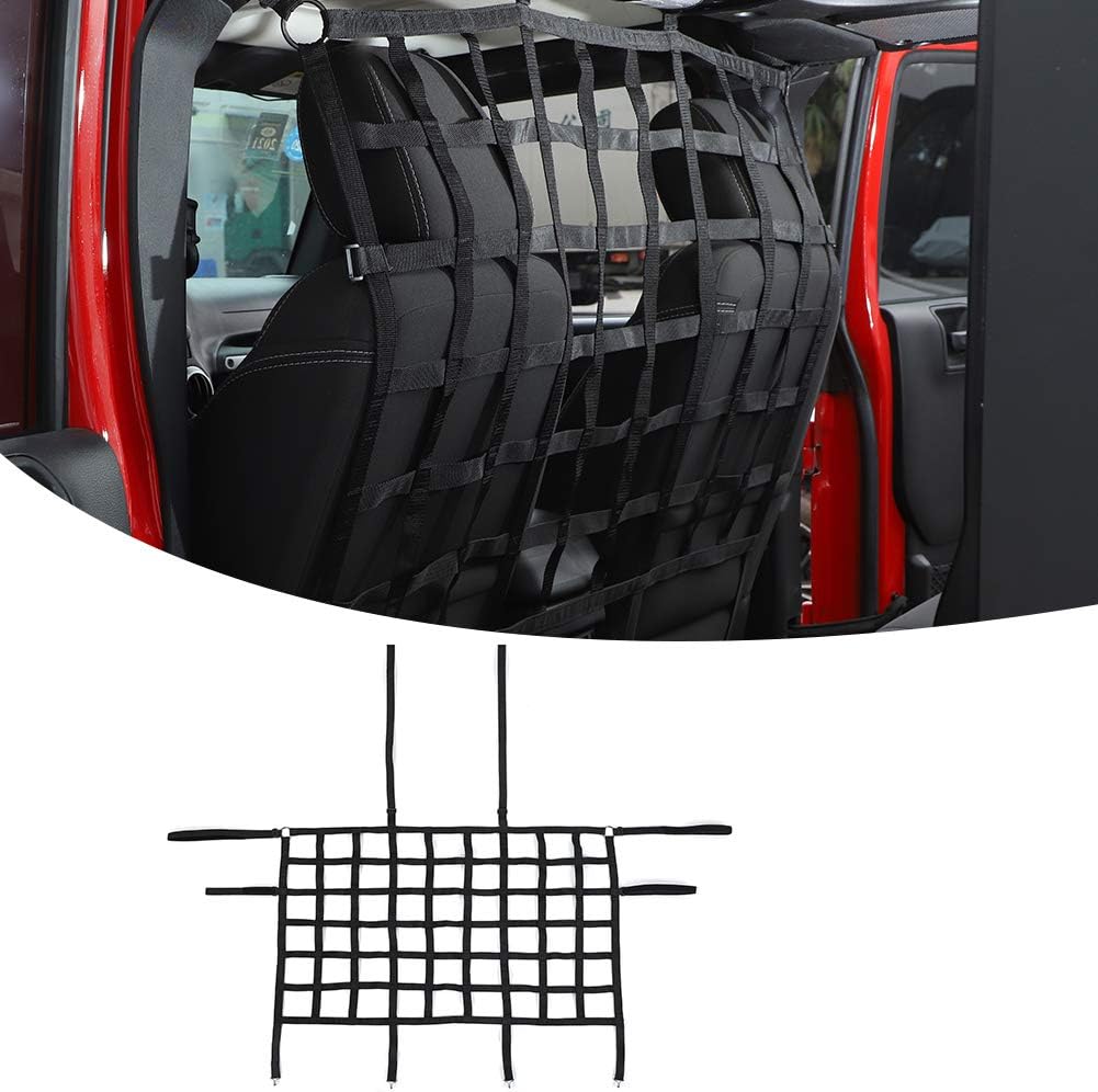 Amazon.com: Rear Seat Cargo Net Pet Barrier Compatible with Jeep ...