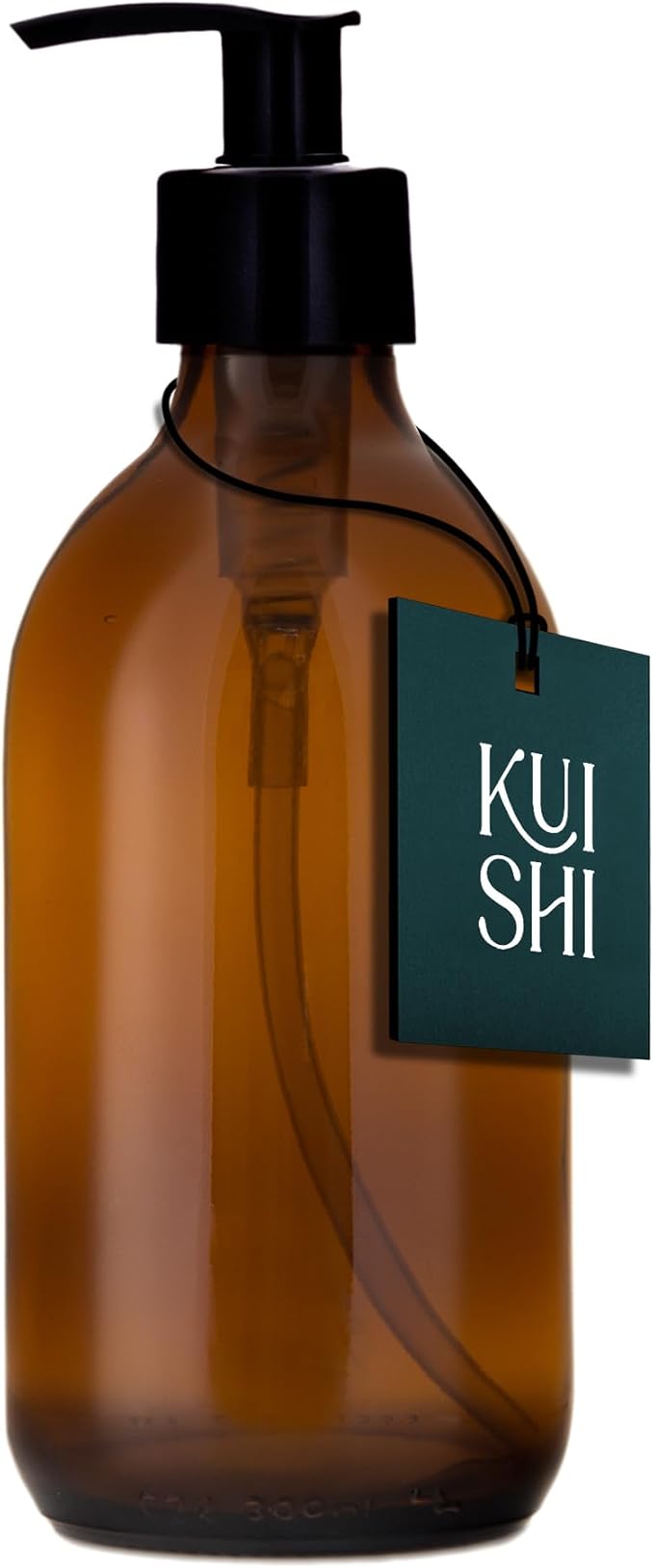 Kuishi 300ml Glass Soap Dispenser with Black Plastic Pump - Pack of 1 ...