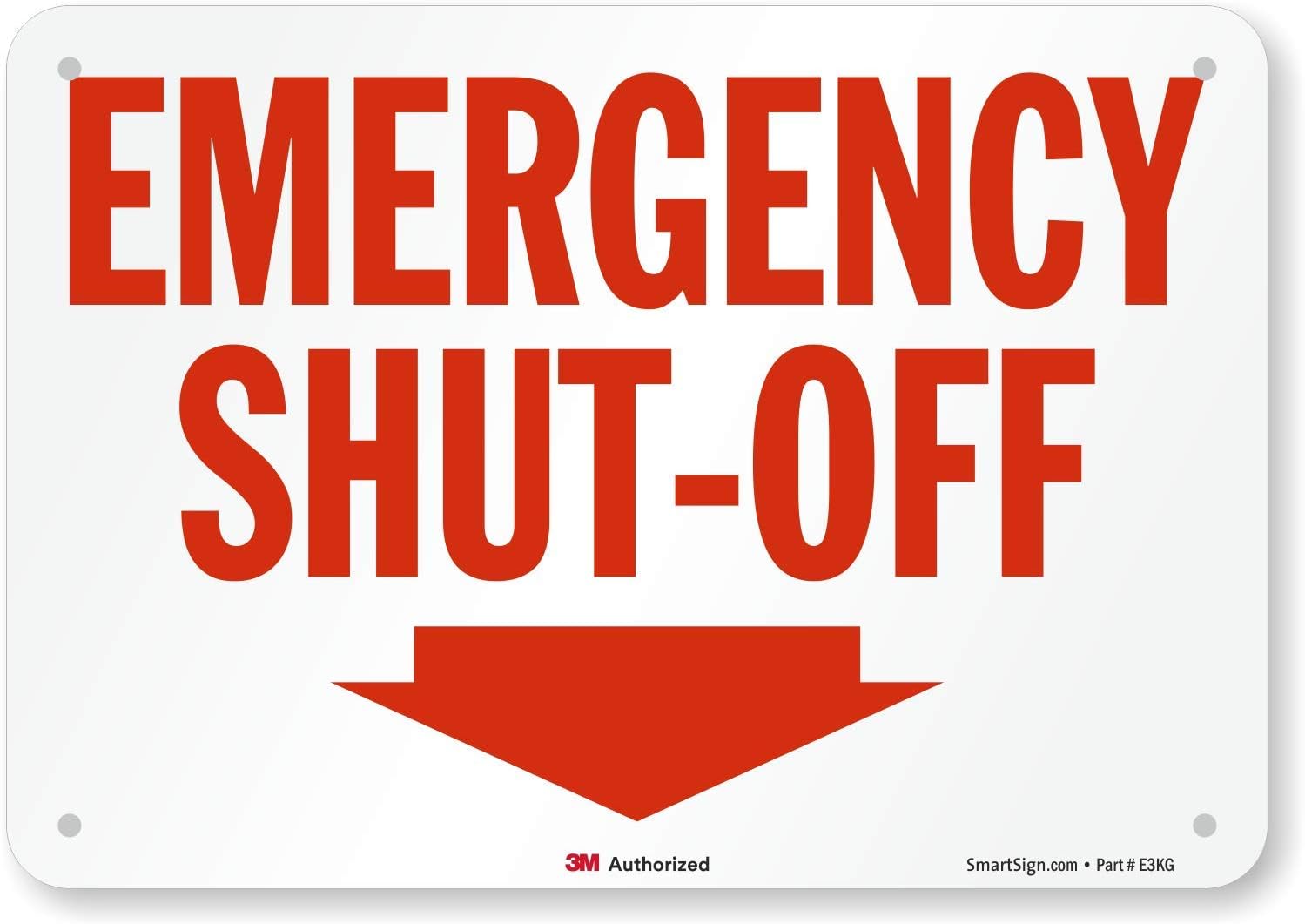 Amazon.com: Emergency Shut Off Sign (small) | Emergency Stop Stickers ...