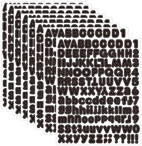 Amazon.com: 15 Sheet Small Letter Stickers - 1/2 Inch Black Vinyl Self ...