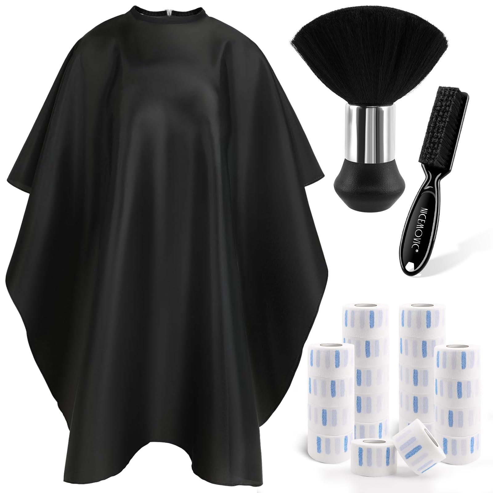 Amazon.com : NICEMOVIC Hair Cutting Barber Cape and 20 Rolls Barber ...