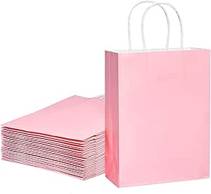 Amazon.com: SUNCOLOR 25 Pieces 6" Mini Goodie Bags Small Pink Gift Bags ...